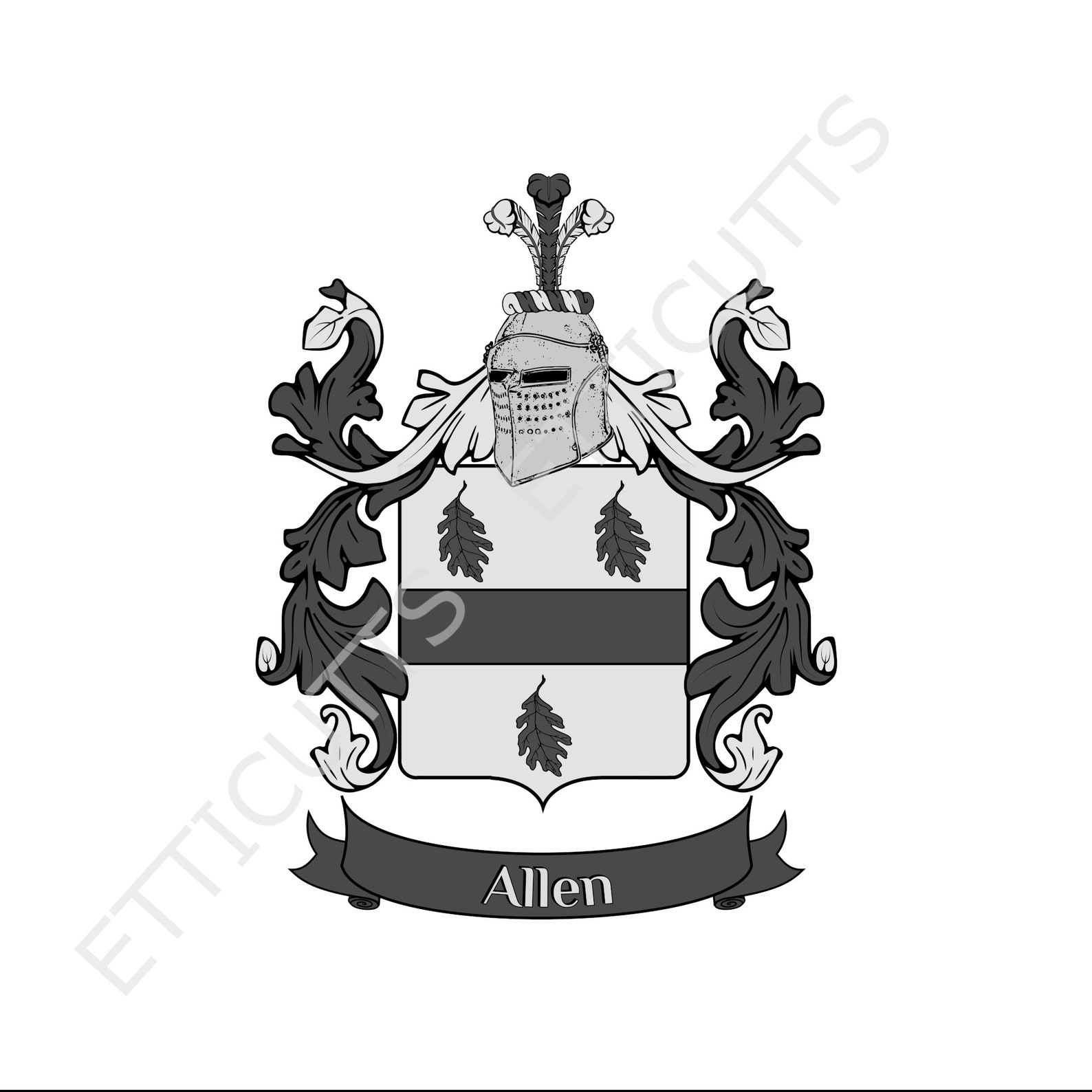 Allen Coat of Arms Family Crest PDF Download, Printable Coat of Arms ...