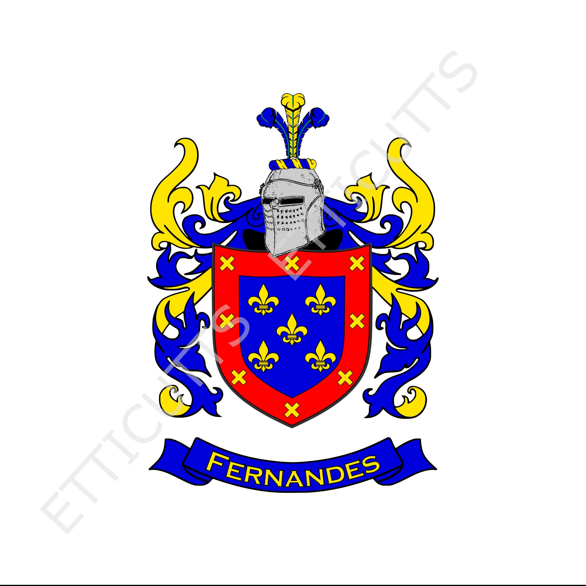 Fernandes Coat of Arms Print Cut Sublimate Engrave Digital Download - Etsy