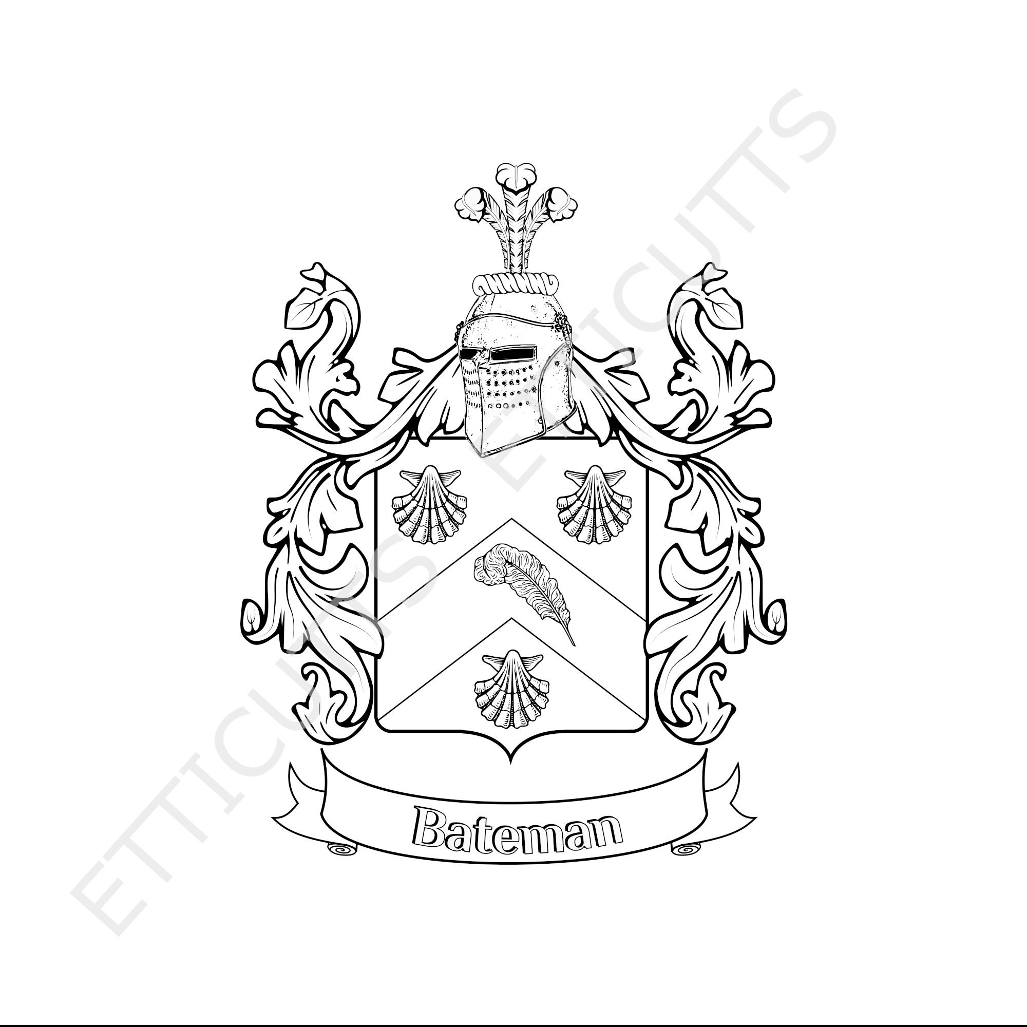 Bateman Escudo de armas de la familia Crest Pdf Descargar, Escudo de ...