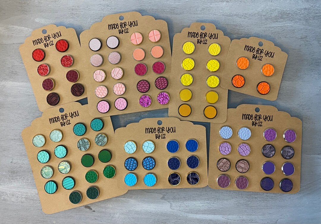 12mm Faux Leather Studs | Colorful Studs | Solid Colored Studs - Etsy