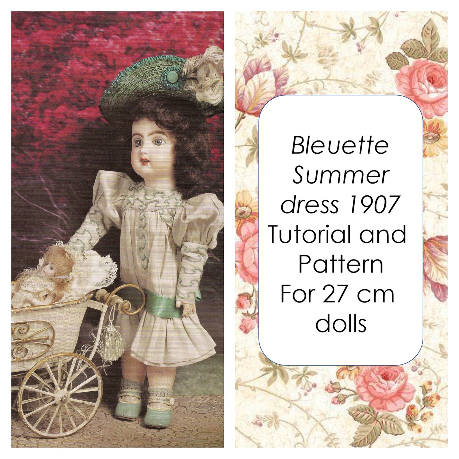 Bleuette Summer Dress - Tutorial and Pattern for 27 Cm Dolls + GUIDE - Etsy