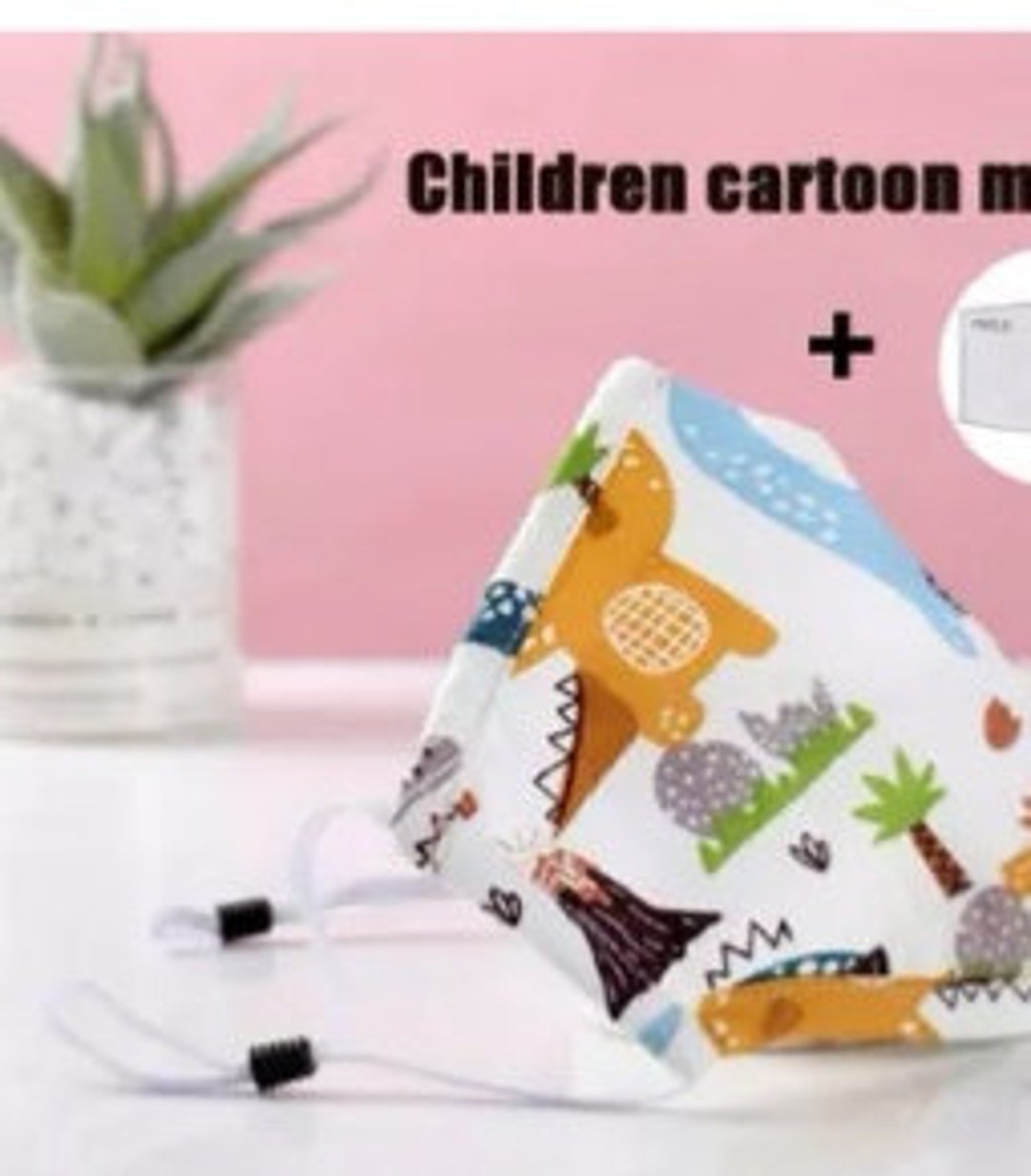 Kids Mask Kinder Behelfsmaske Pm Filter Pocket Dinosaur or Cat for Boys ...