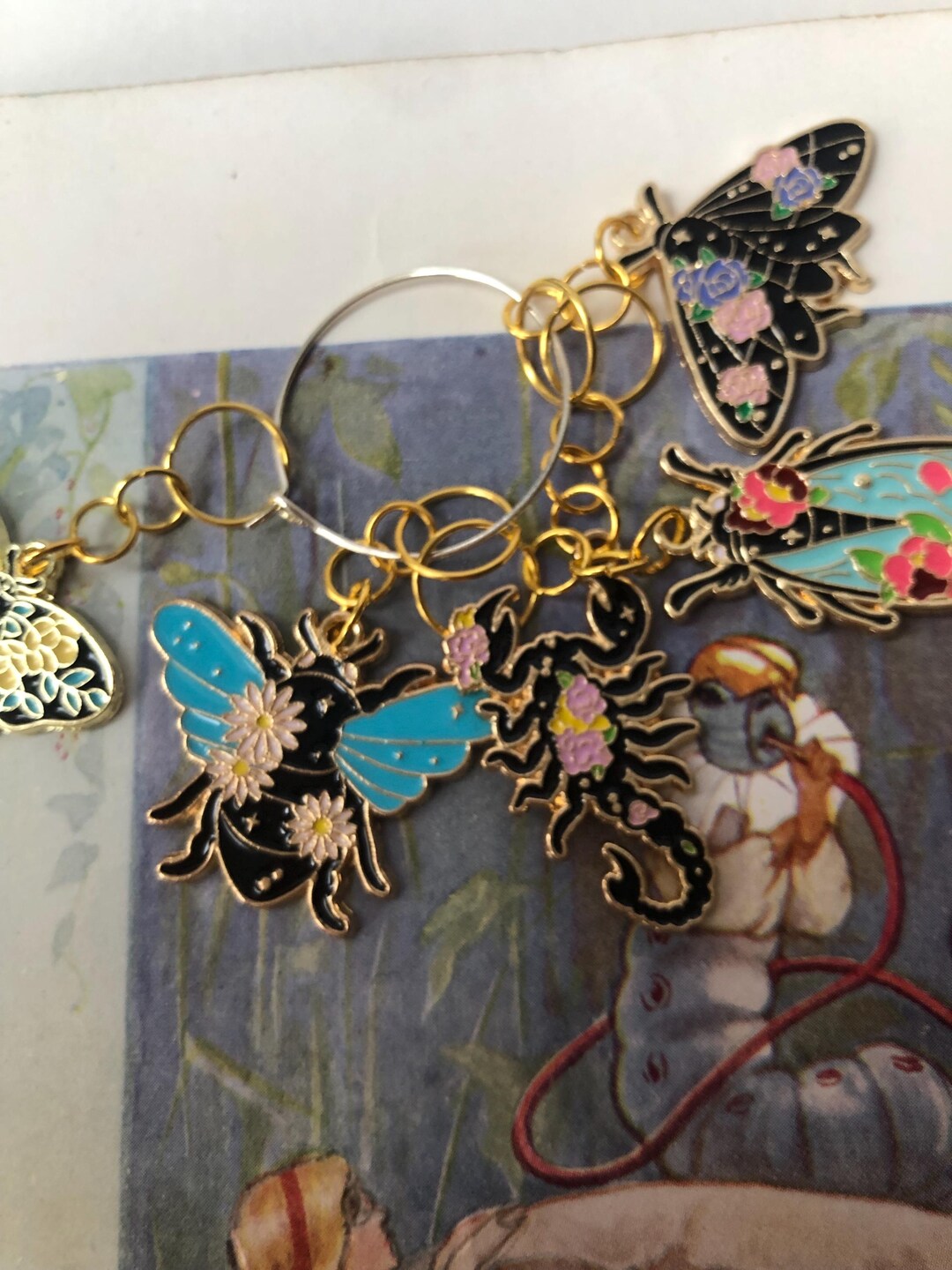 Pastel Goth Stitch Markers, 5 Pack, Stitch Markers, Progress Keepers ...