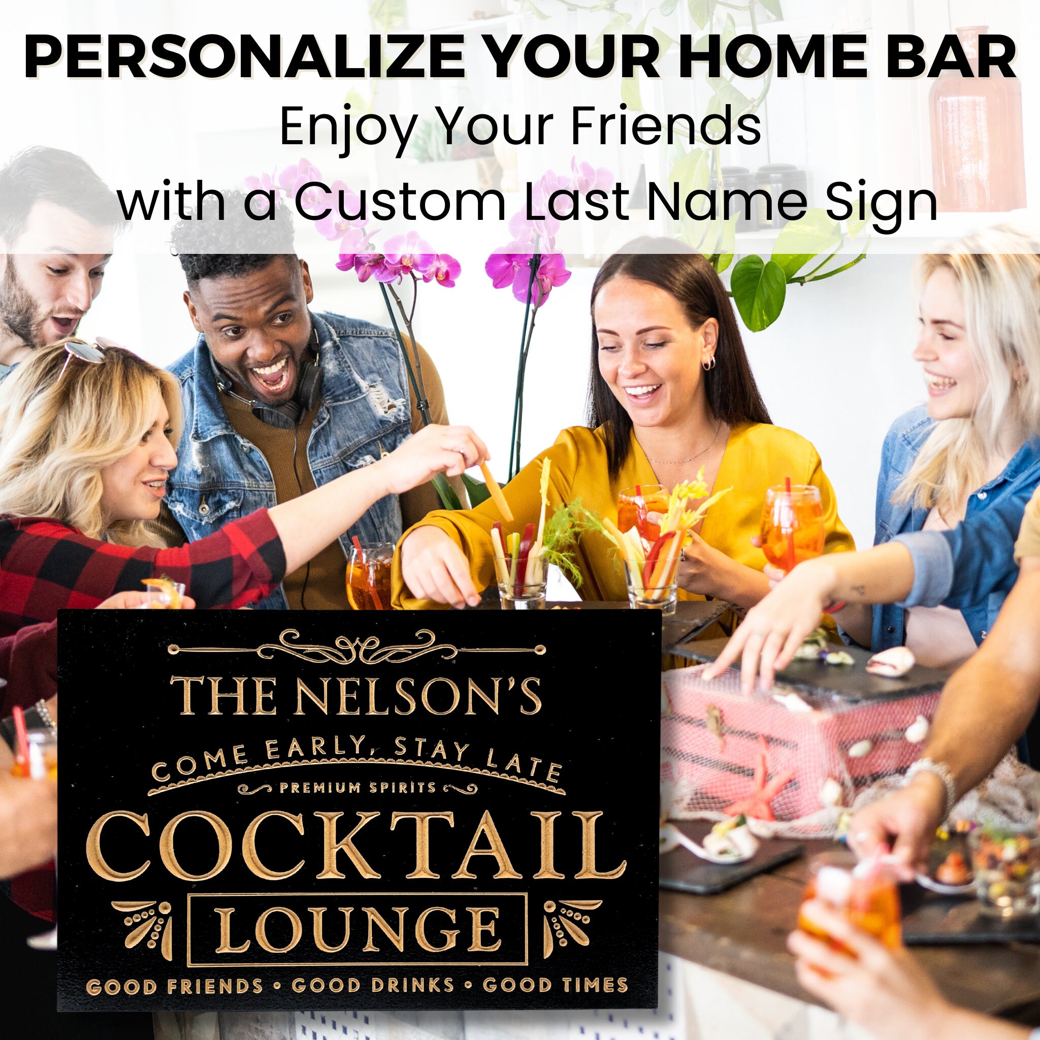 Personalized Cocktail Lounge Sign - Personalized Cocktail Bar Decor ...