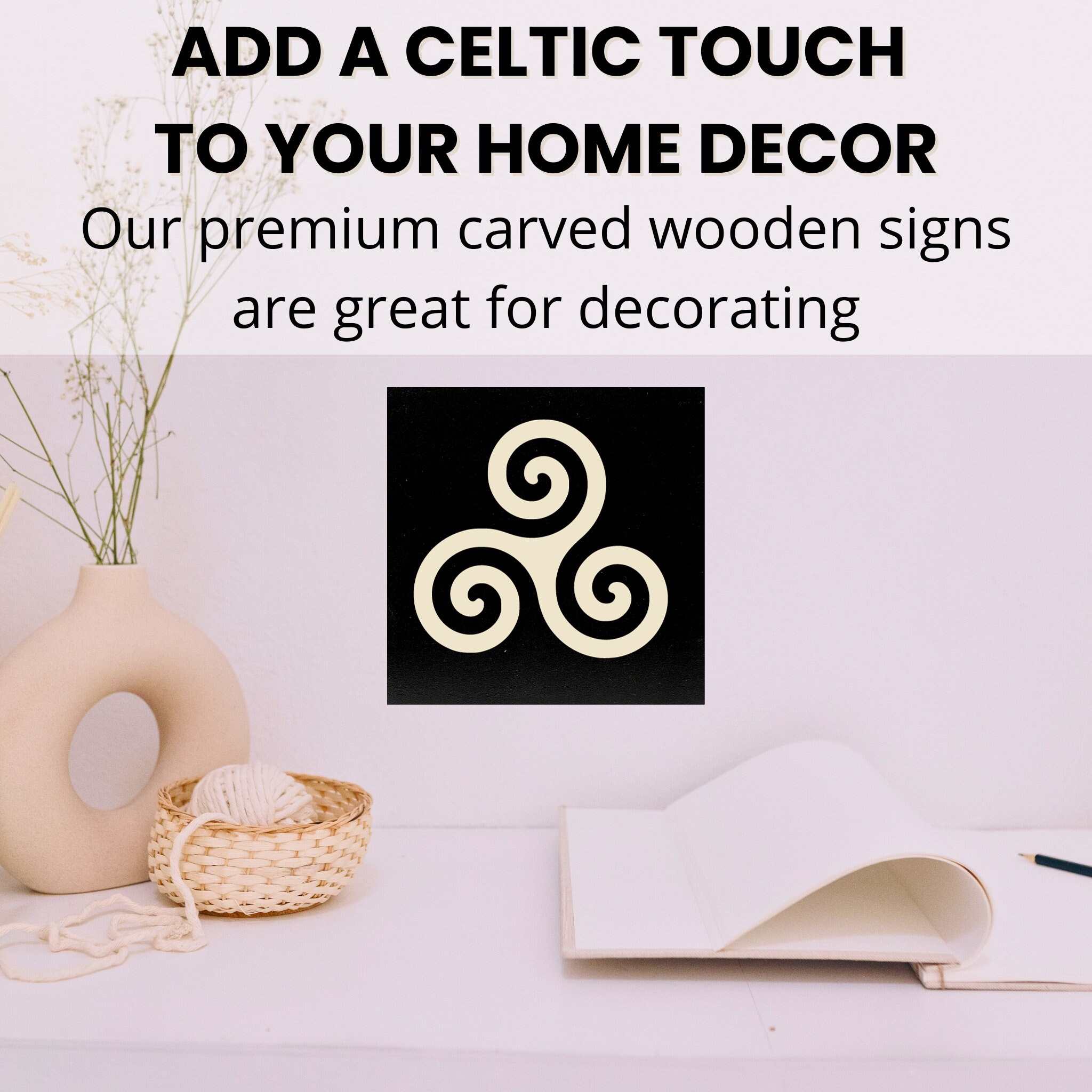 Celtic Triskele Wood Wall Art Irish Wood Sign Scottish - Etsy