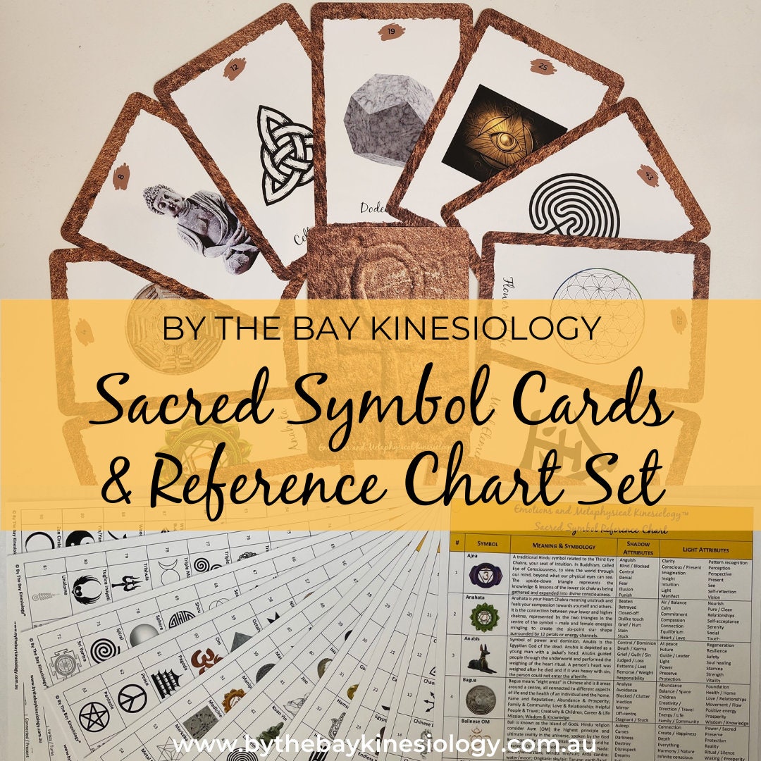 Sacred Symbol Cards and Reference Chart Set Deck of 90 Cards and ...