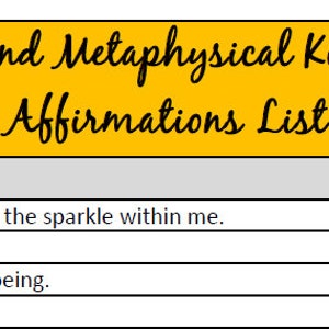 Affirmations List (PDF Digital Download) - Etsy