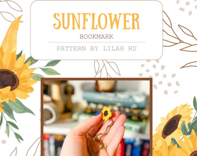 Crochet Sunflower Bookmark Pattern - Etsy