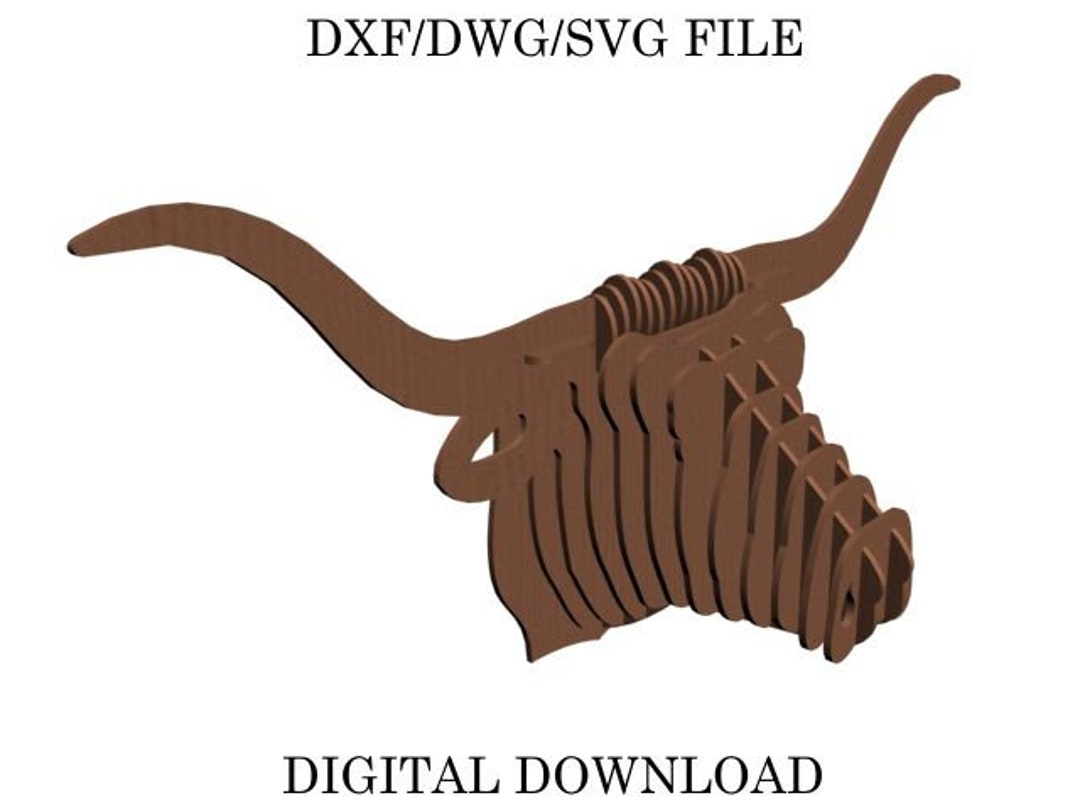 DXF/DWG Buffalo Head Wall Decor/home Decor/laser Cut File/cnc Milling ...