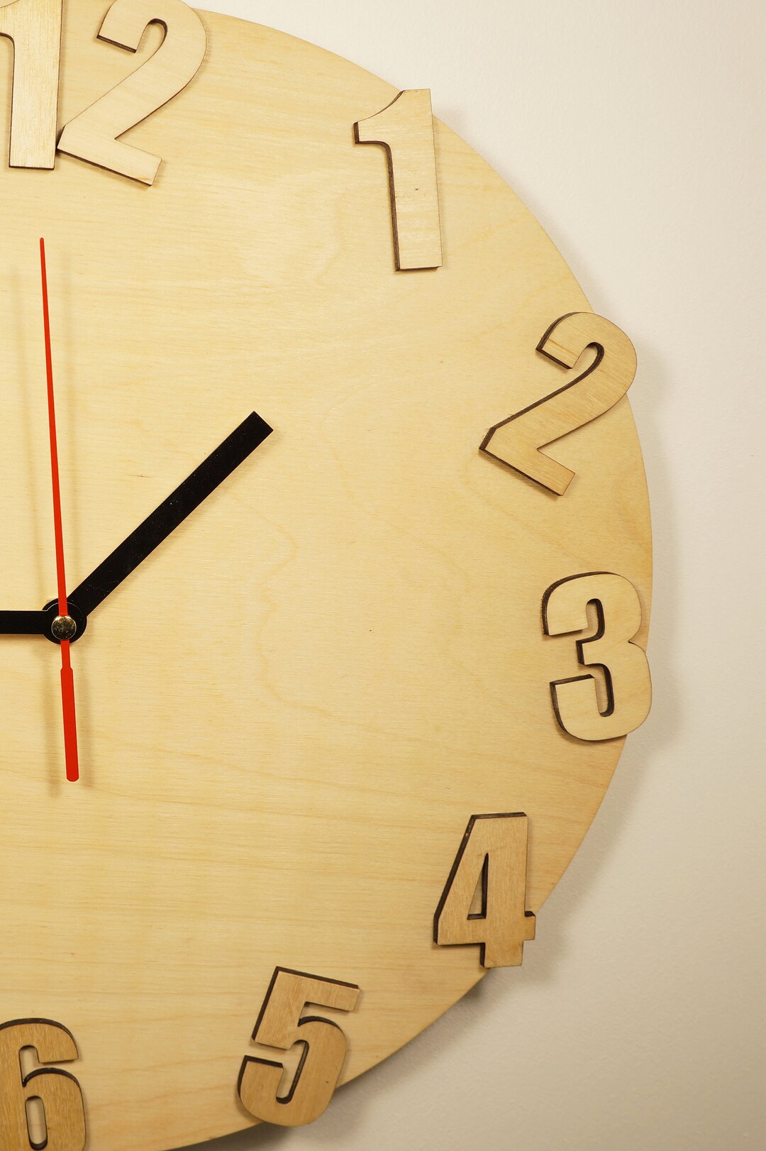 Wooden Clock/crooked Numbers/ Home Decoration/ DIY/ Made of Wood - Etsy