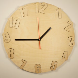Wooden Clock/crooked Numbers/ Home Decoration/ DIY/ Made of Wood - Etsy