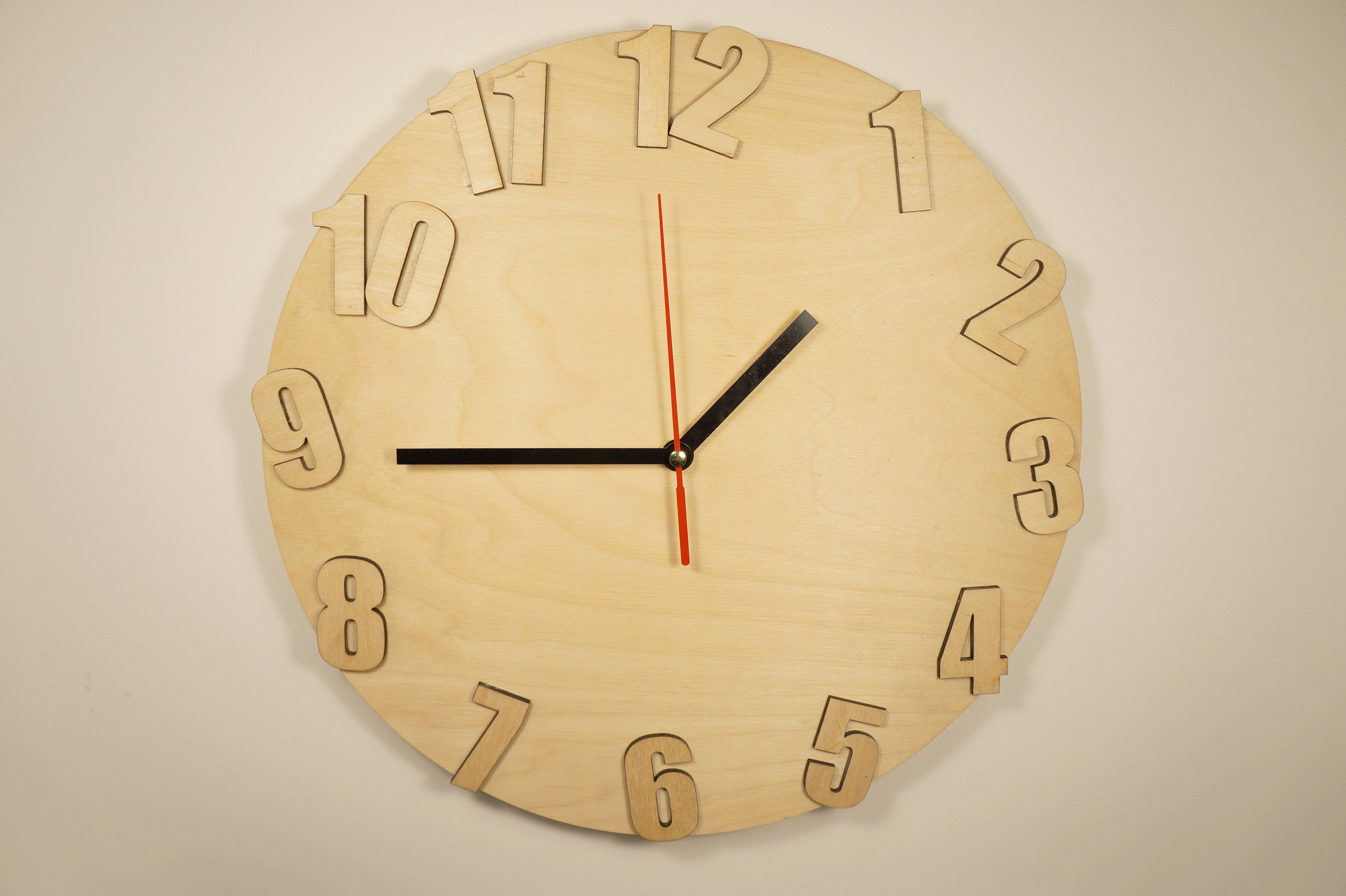 Wooden Clock/crooked Numbers/ Home Decoration/ DIY/ Made of Wood - Etsy