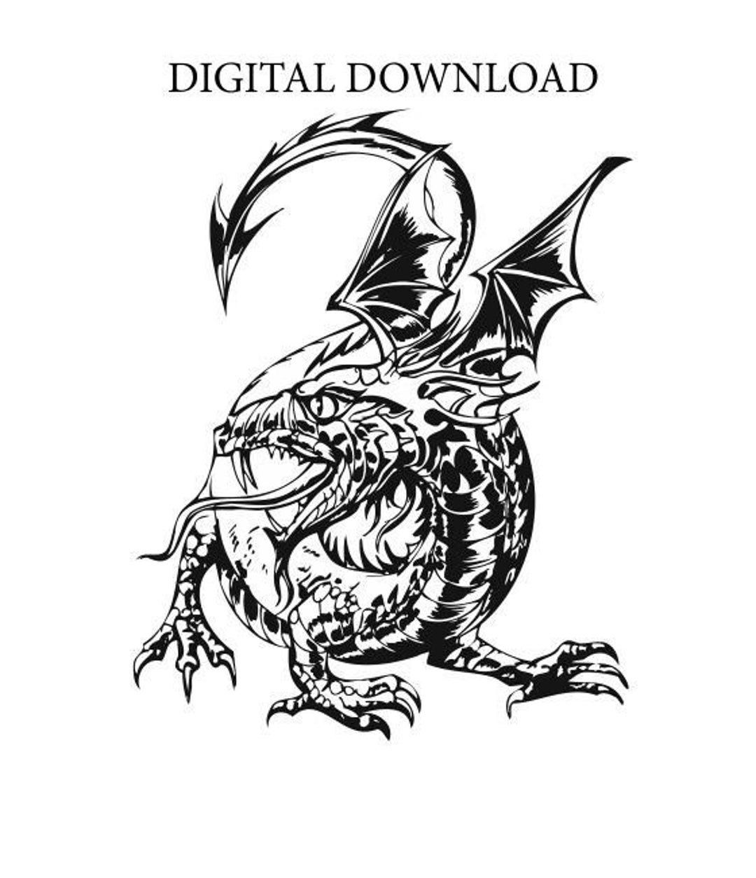 Dxf/dwg/svg/cdr Dragon Vector File/diy/crafts/laser Cutting Files ...