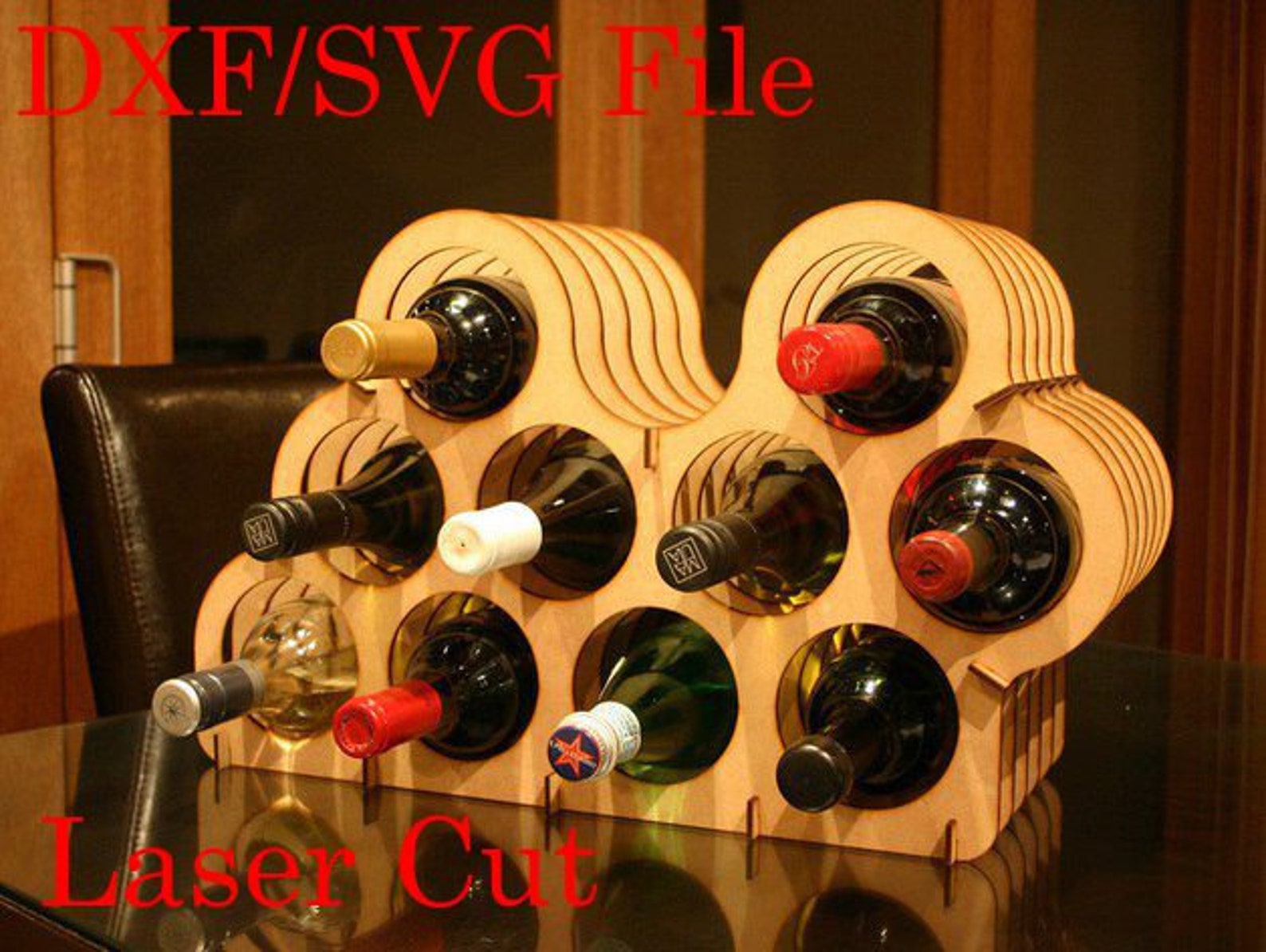 DXF/DWG Wine Rack File/home Decor/laser Cut File/cnc Milling/diy/crafts ...