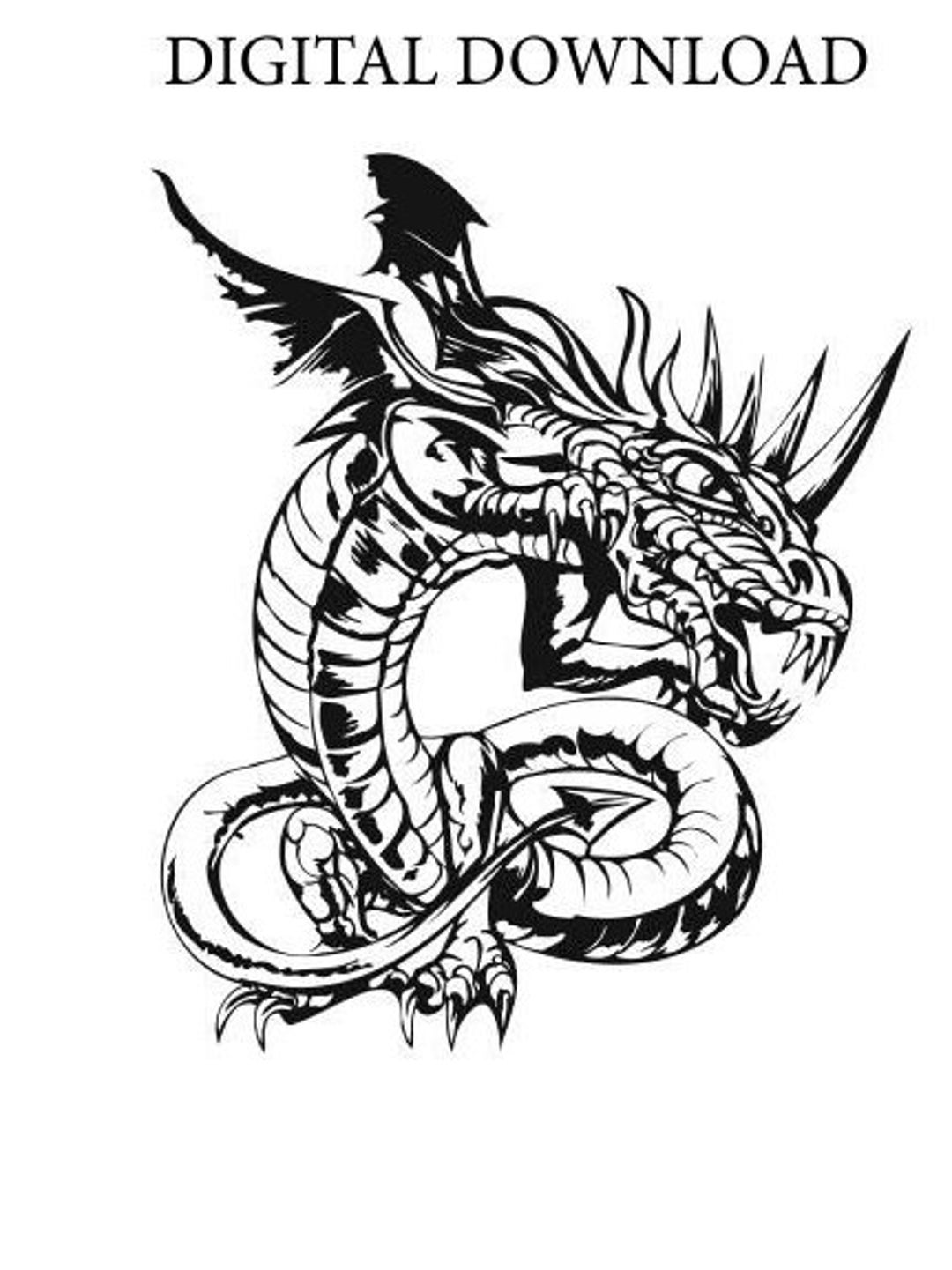 Dxf/dwg/svg/cdr Dragon Vector File/diy/crafts/laser Cutting Files ...