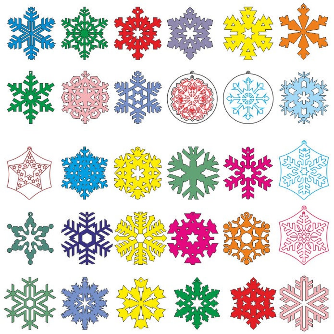 DXF/DWG Vector Snowflake Files for Christmas DIY/ 30 Variours Flake - Etsy