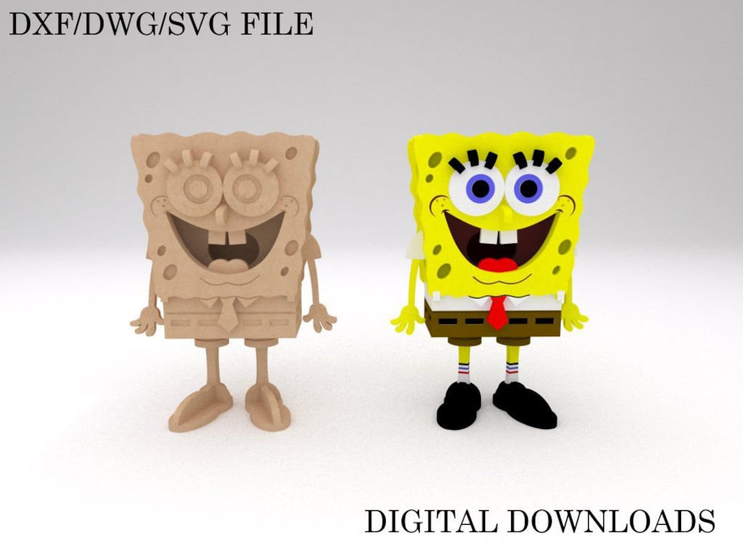 DXF/DWG Sponge Bob File/hobby/laser Cut File/cnc Milling/diy/crafts ...
