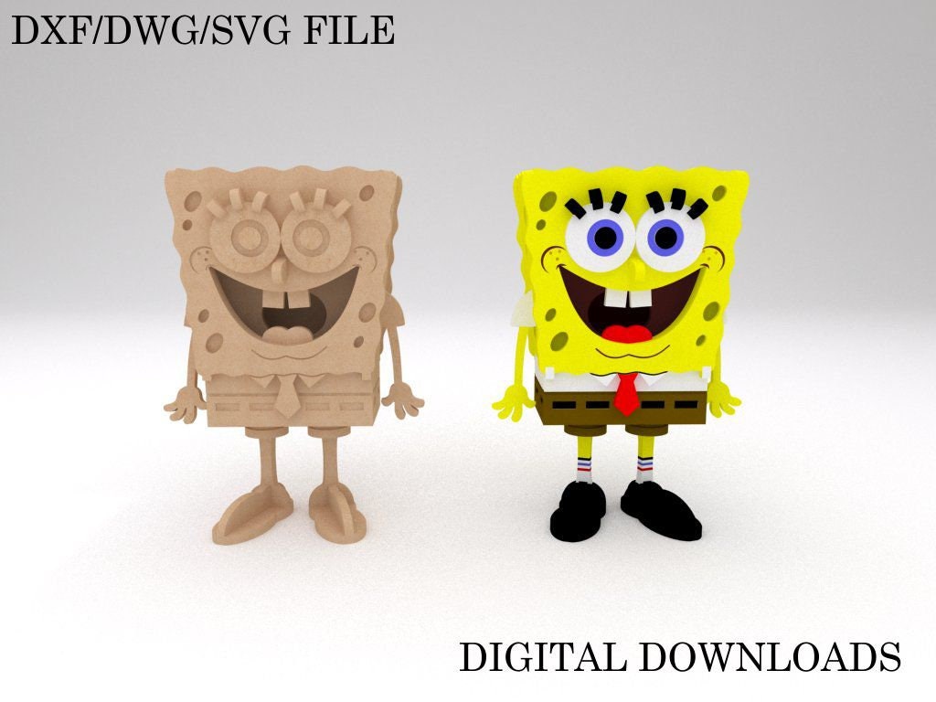 DXF/DWG Sponge Bob File/hobby/laser Cut File/cnc Milling/diy/crafts ...