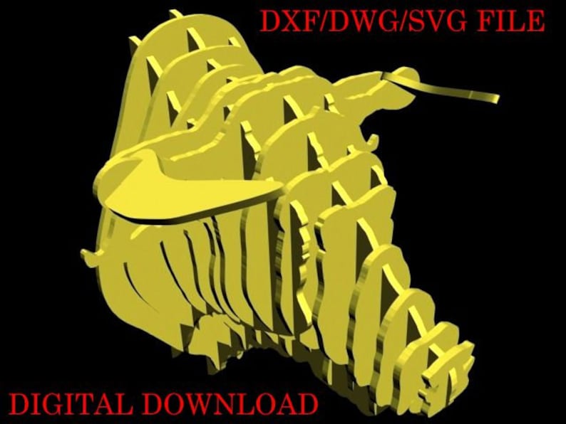 DXF/DWG Bull Head Trophy File/laser Cut File/diy/crafts/3d Puzzle ...