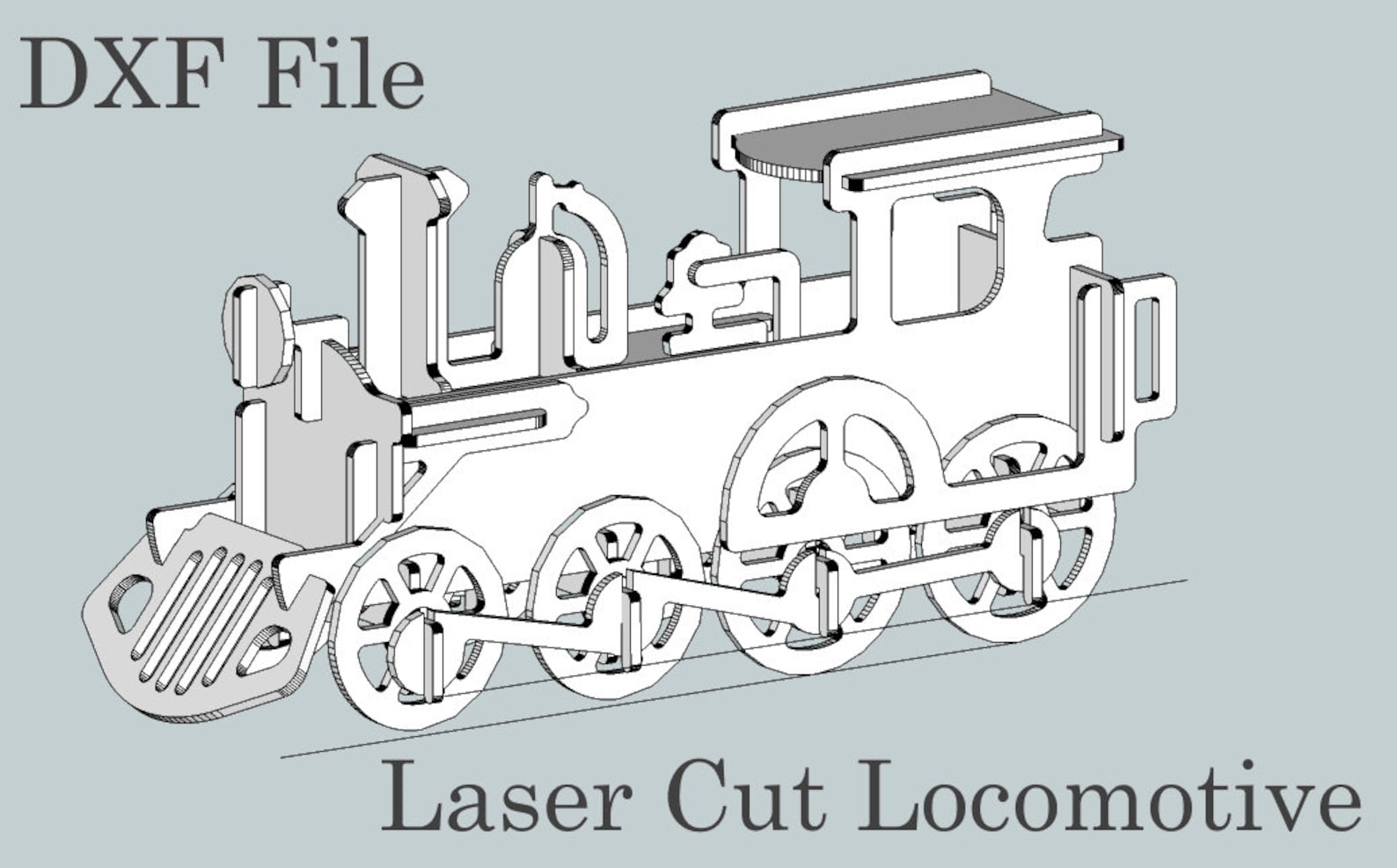 DXF/DWG Locomotive Files/laser Cut or Cnc Milling/diy/crafts/train ...