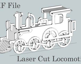 Wooden Train Locomotive Laser Cut Files SVG DXF CDR Vector Plans, Files ...