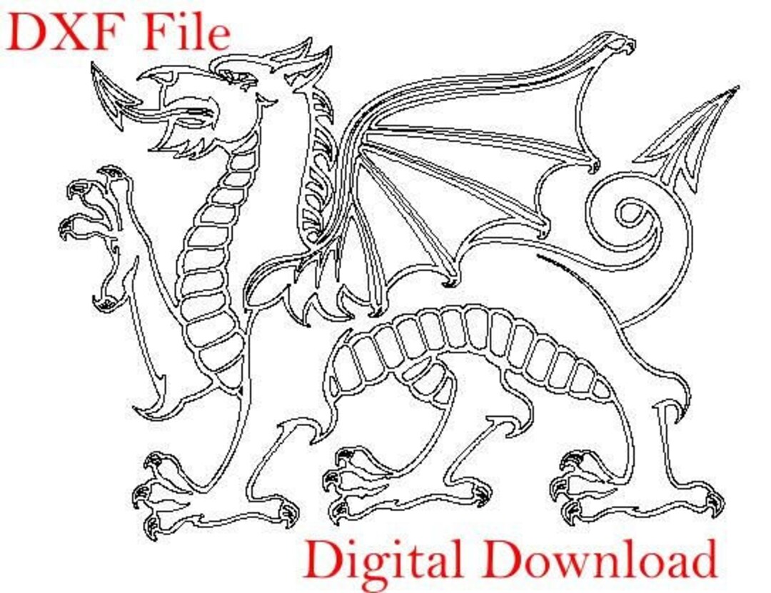 Dxf/dwg/svg Dragon Vector File/diy/crafts/laser Cutting Files/digital ...