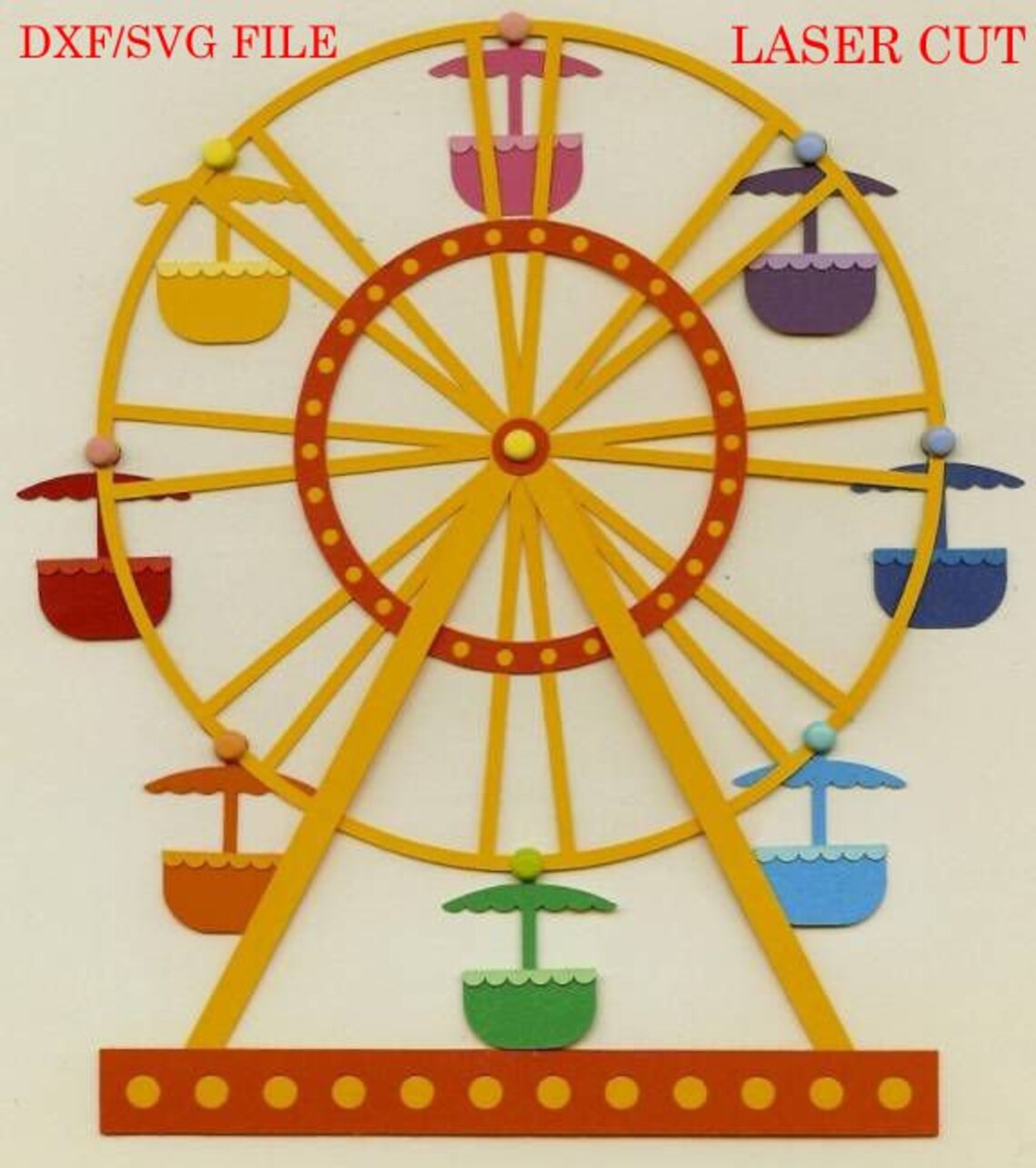 DXF/DWG Digital Download Laser Cut Ferris Wheel, Fair, Carnival ...