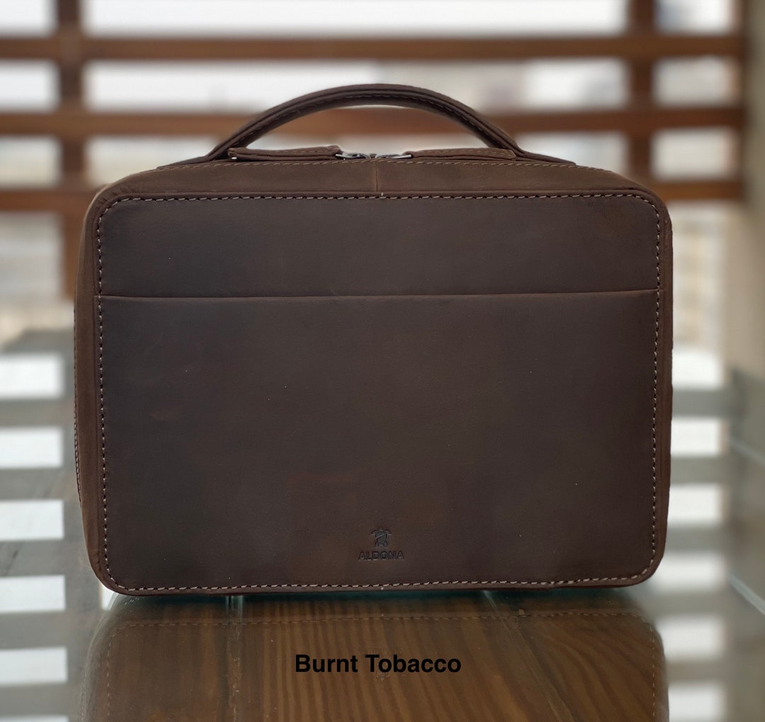 Handmade Leather Tech Organiser, Gadget Organiser - Burnt Tobacco ...