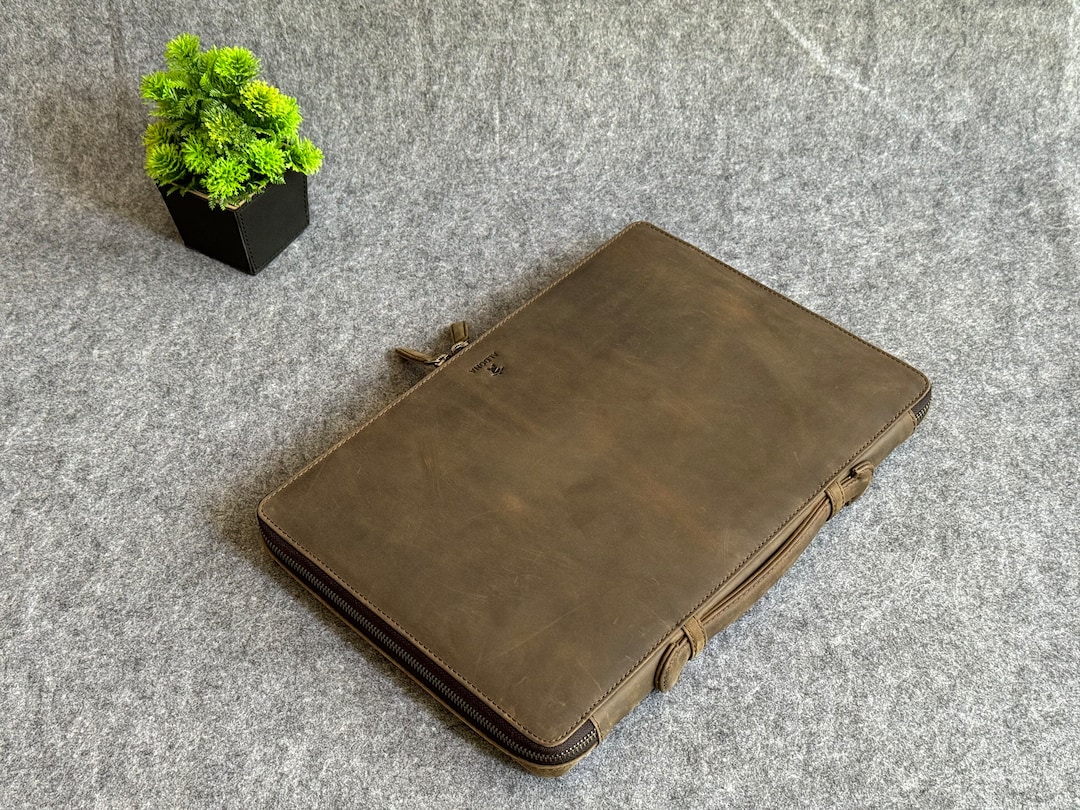Leather Custom Fit Laptop Sleeve Case Bag With Handle and Shoulder ...