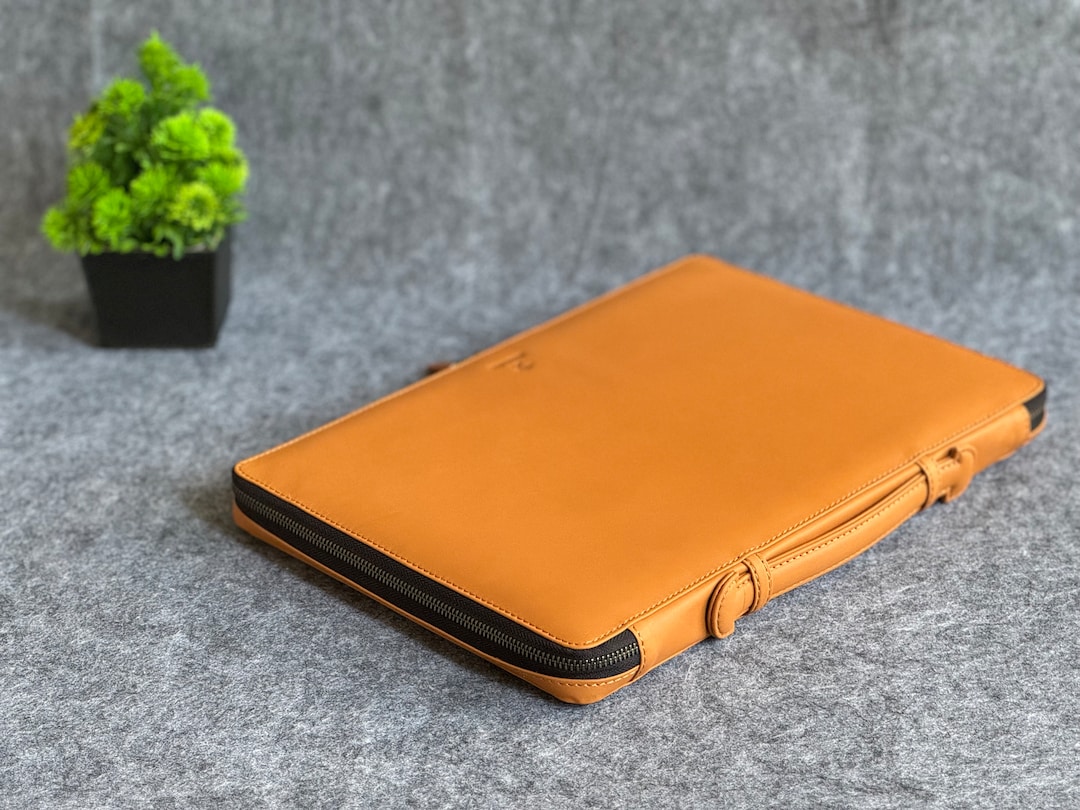 Customizable Leather Laptop Sleeve With Handle & Strap | Fits Macbook ...