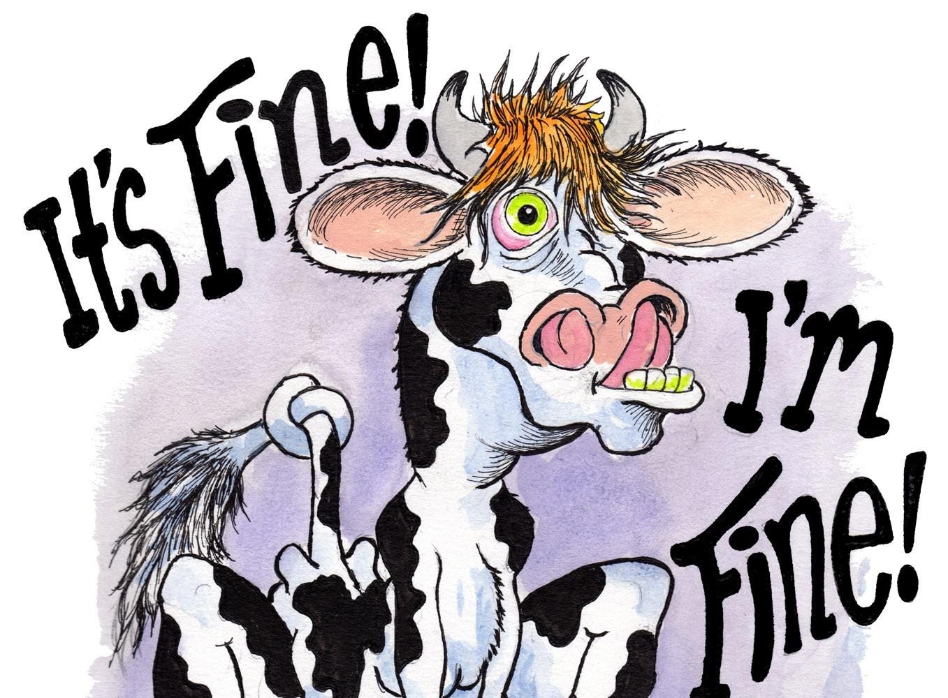 I'm Fine Cow Digital Download - Etsy