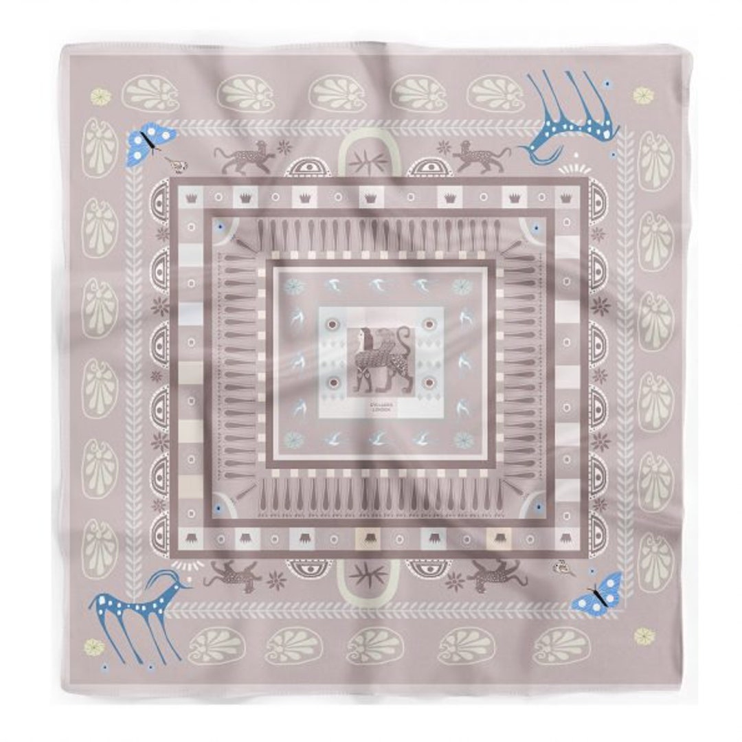 Stunning CYCLADES Silk Scarf Midas Greige Inspired by the Royal House ...