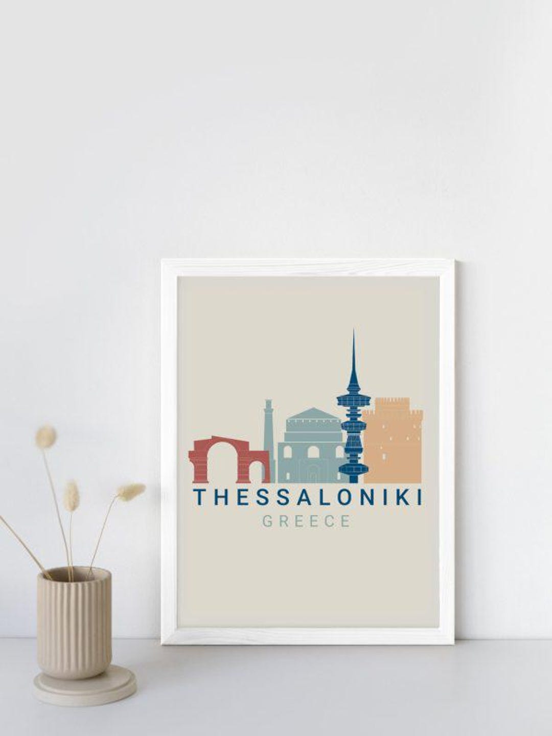 Minimalist Thessaloniki Pastel Poster | Greece Wall Art | Greek ...