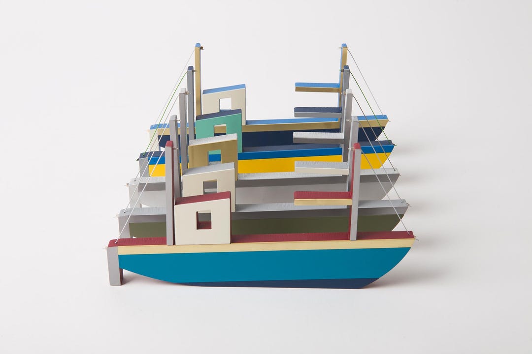 Handcrafted Aluminum Fishboat Play Set Unique Nautical Metal Boat Decor ...