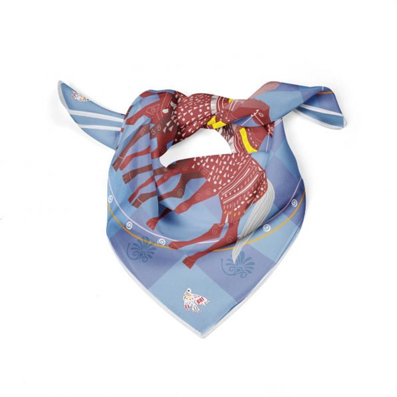 CYCLADES Silk Scarf Lucky Horses - Inspired by Pegasus - Greek ...