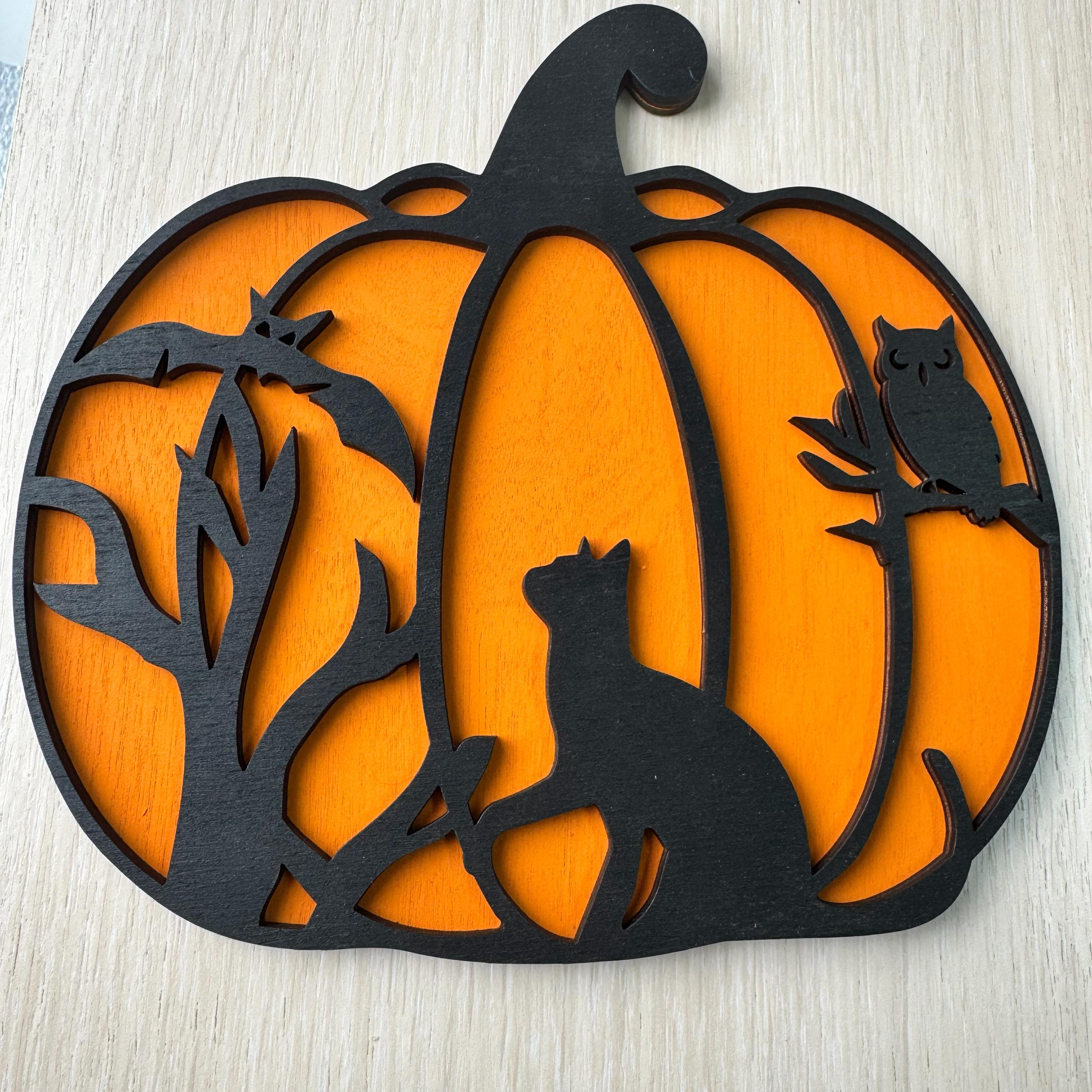 Halloween Pumpkin Laser Cut File Svg, Halloween Bundle Svg Dxf Decor ...