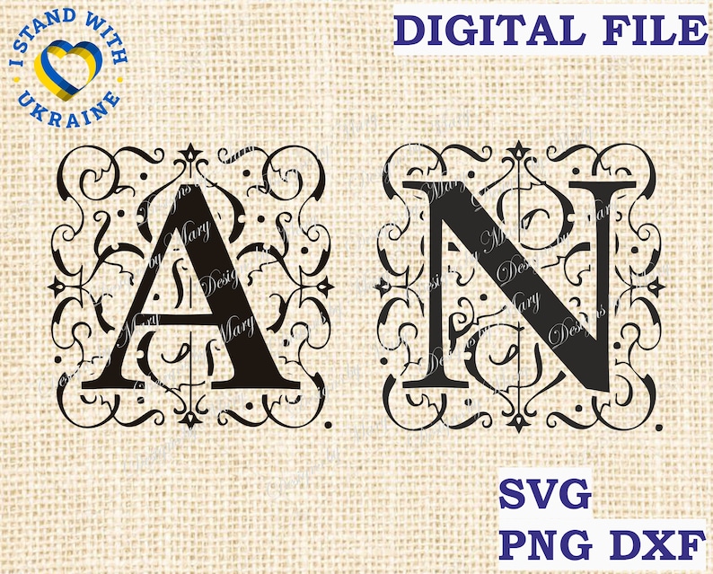 Monogram Alphabet Svg Floral Monogram Clipart Floral - Etsy