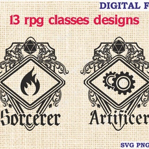 Dnd Class Svg, Dnd Bundle Pack 13 Pcs, D and D Svg Rpg, Dungeons and ...