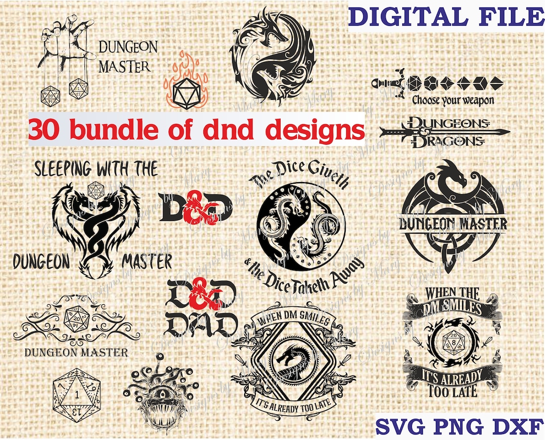 Dnd Bundle Pack SVG 30 Pcs D and D Svg, Dungeons and Dragons Svg ...
