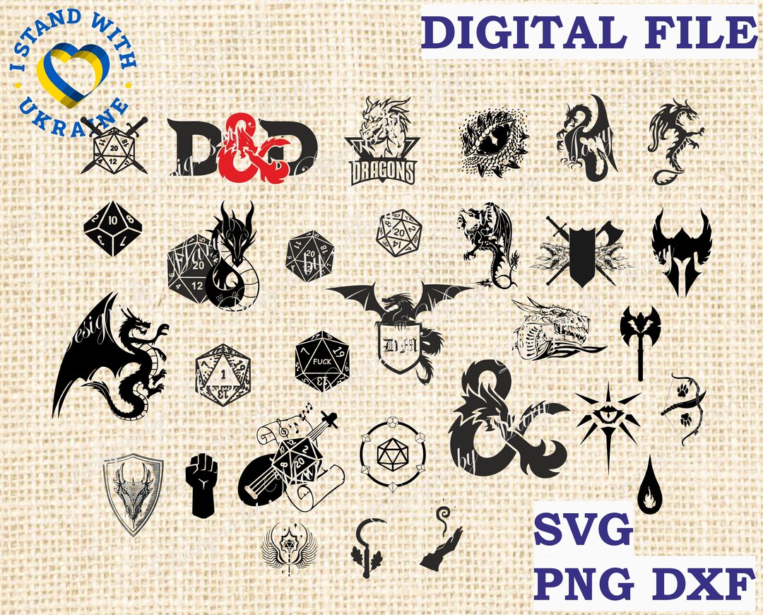Bundle Pack SVG 30 Pcs Dungeons and Dragons Commercial Use Silhouette ...