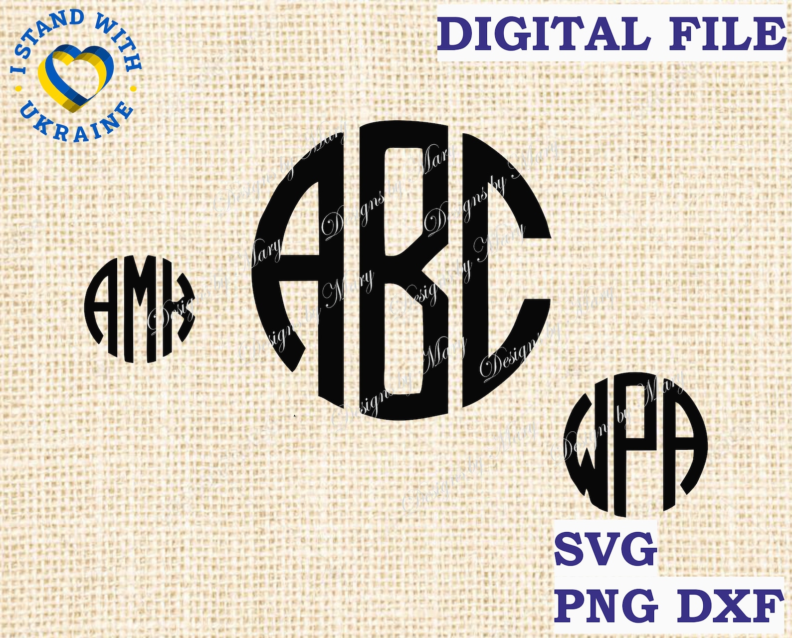 Circle Monogram SVG Circle Font Svg Scalloped Monogram - Etsy