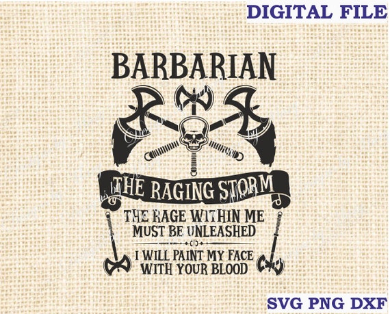 Dnd Svg Dnd Class Emblems Barbarian Pcs Dungeons and Dragons | Etsy
