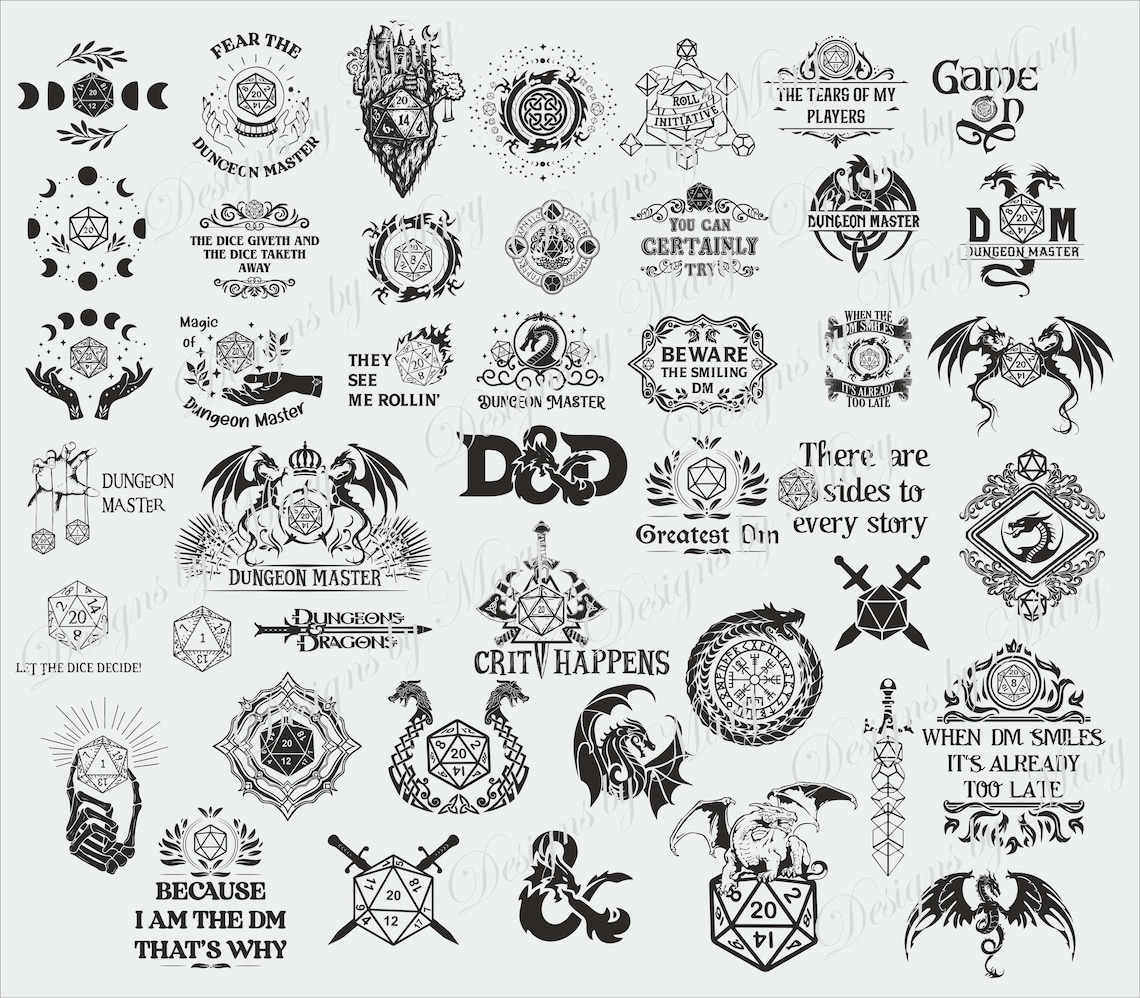 Bundle Pack 43 Pcs Dnd Svg, Dungeons and Dragons Svg, D and D Svg ...