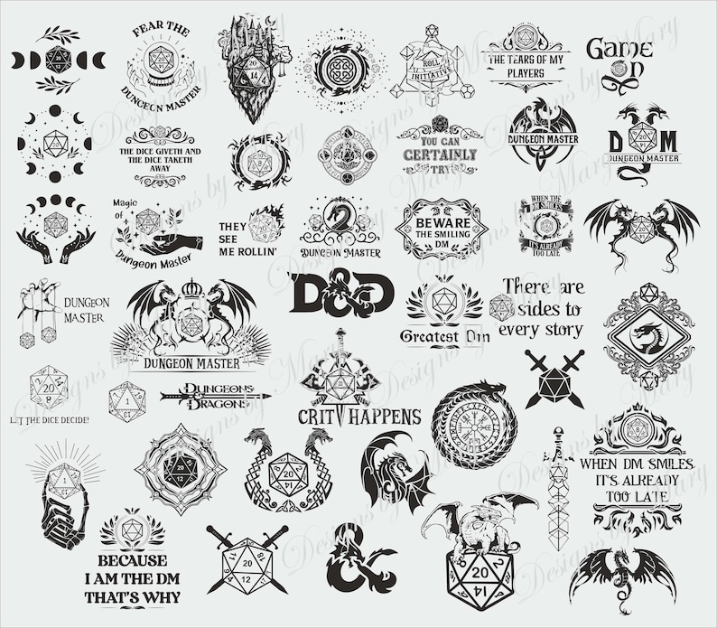 Bundle Pack 43 Pcs Dnd Svg, Dungeons and Dragons Svg, D and D Svg ...