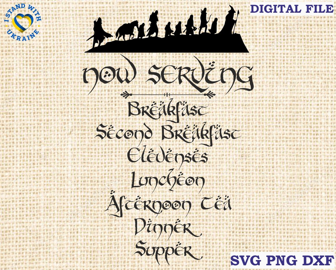 Hobbit Menu Svg, Hobbit Meal Design Svg, Png, Dxf, LOTR Svg, Now ...