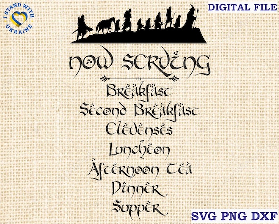 Hobbit Menu Svg Hobbit Meal Design Svg Png Dxf LOTR Svg | Etsy Canada