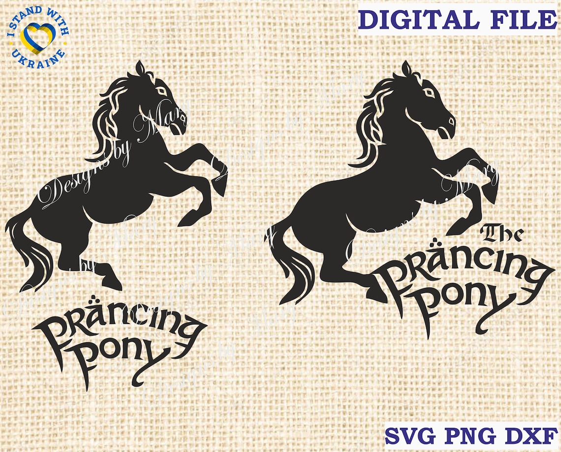 Prancing Pony Svg Prancing Pony Tavern Vector Pub Sign, Silhouette SVG ...