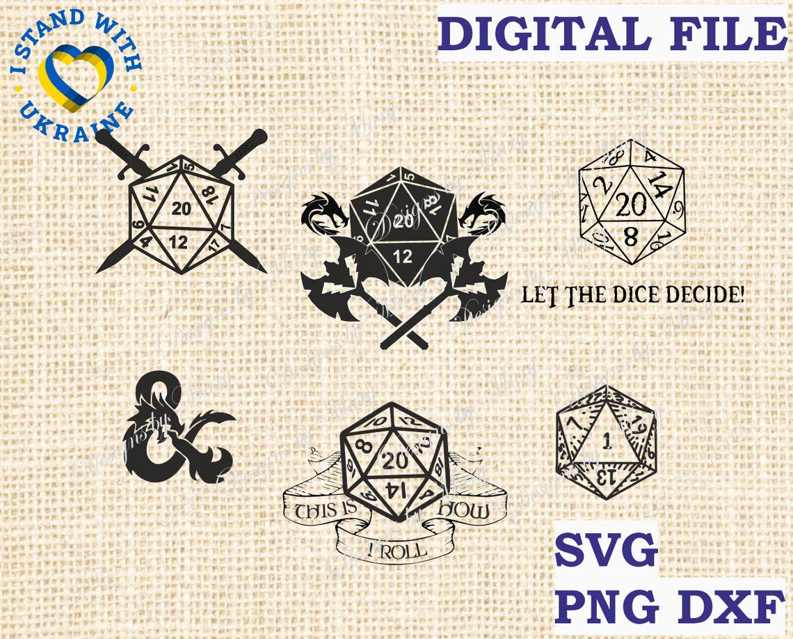 Bundle Pack SVG 6 Pcs Dice D20 Svg This is How I Roll - Etsy