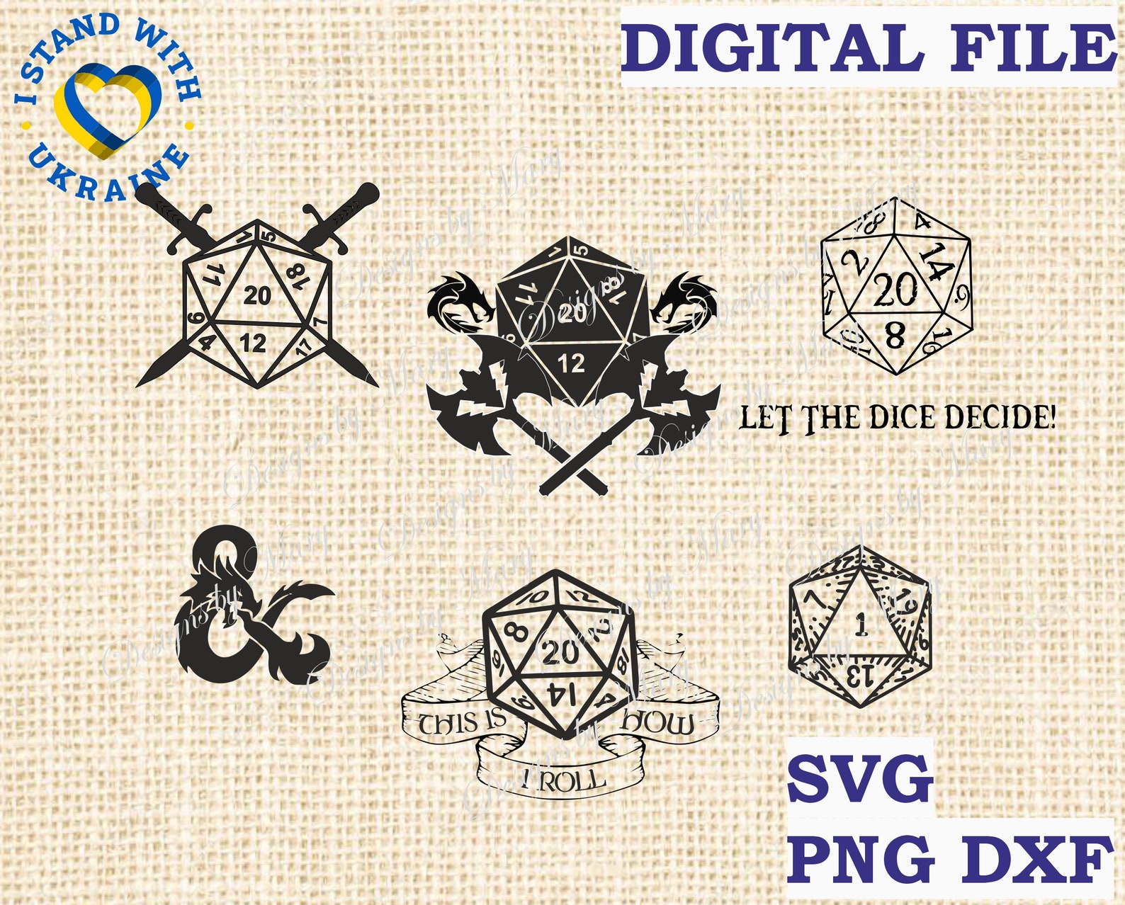 Bundle Pack SVG 6 Pcs Dice D20 Svg This is How I Roll - Etsy
