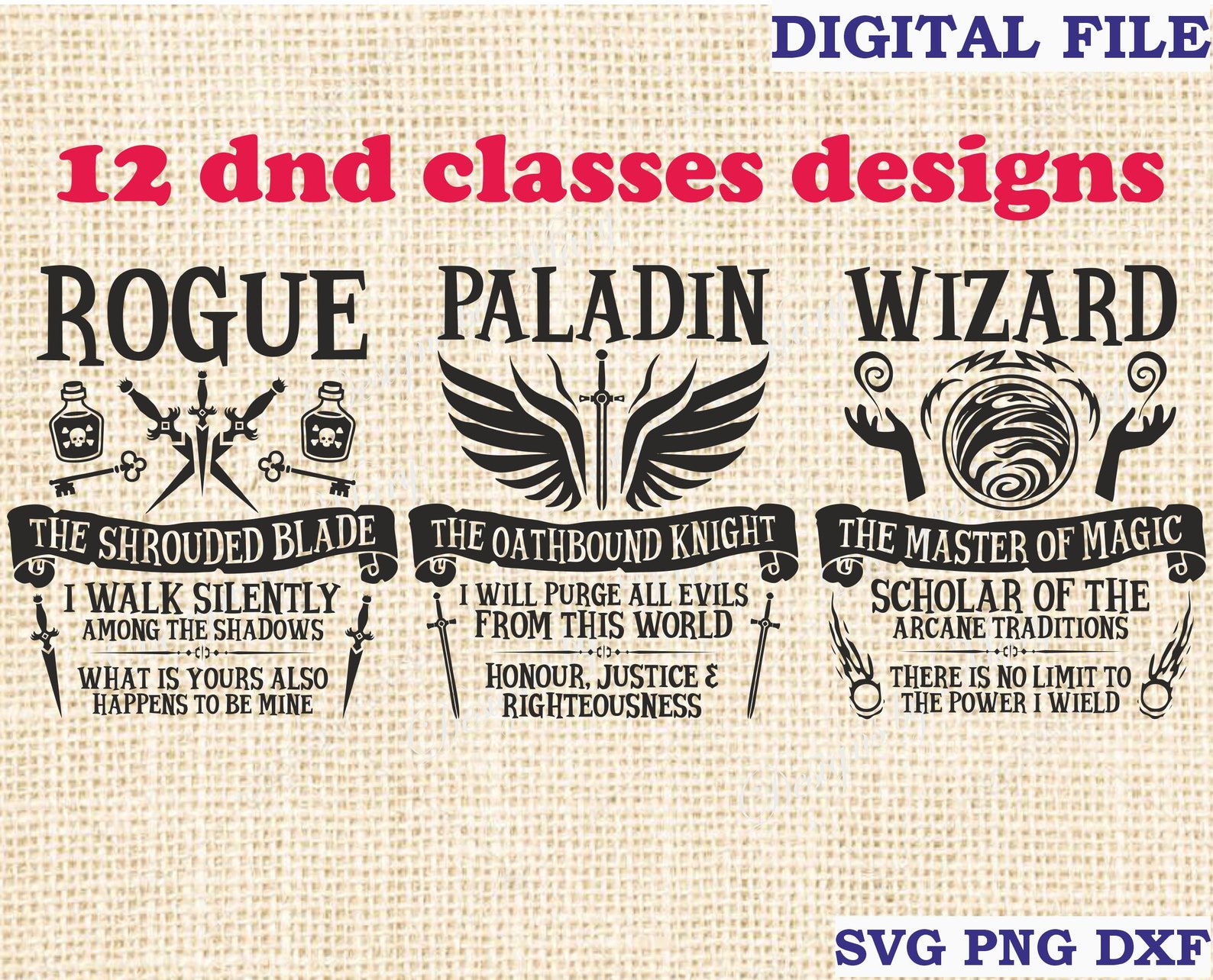 Dnd Svg Dnd Class Emblems Bundle Pack 12 Pcs Dungeons and - Etsy
